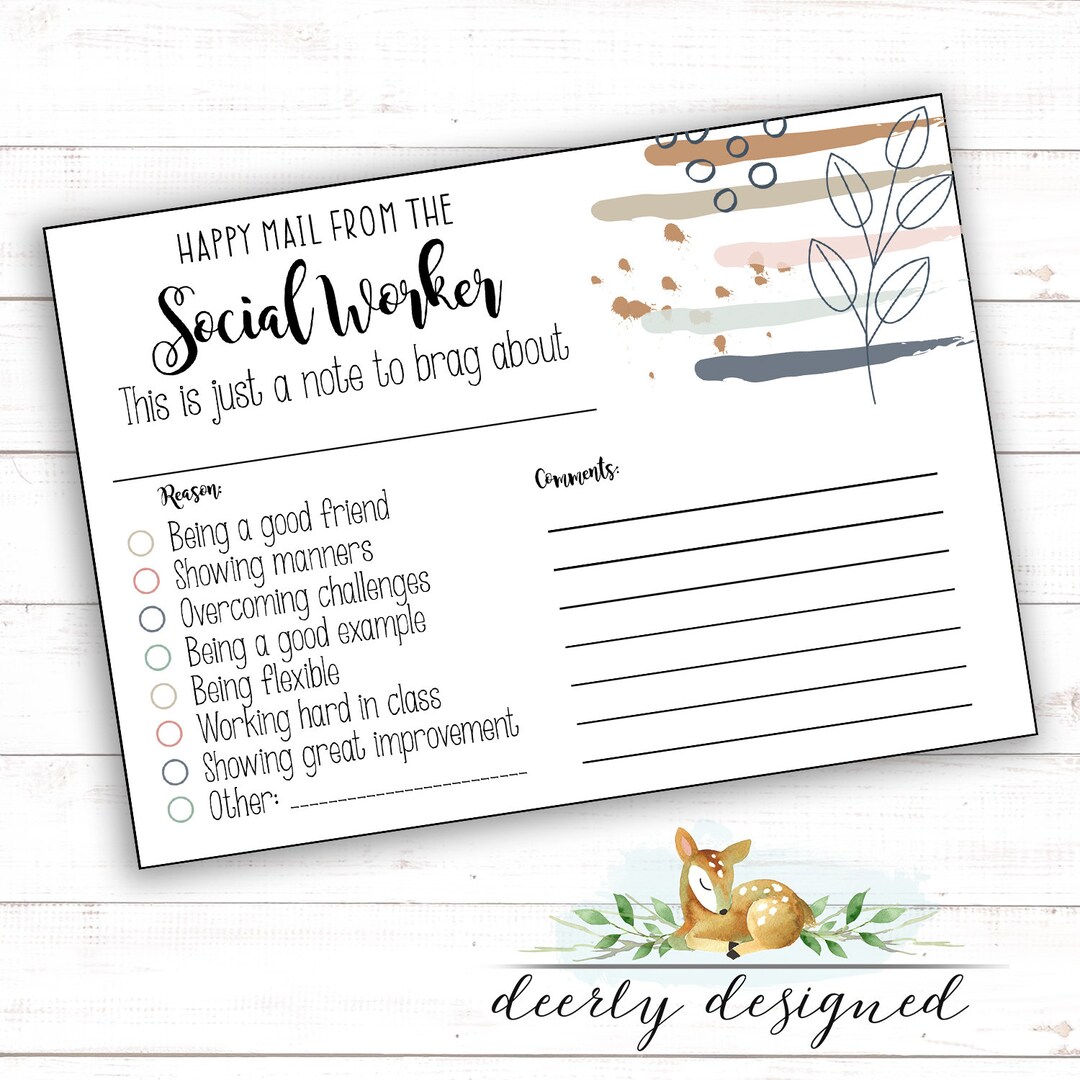 Social Worker Mail- Boho Gender Neutral -affirmation - Report - Good ...