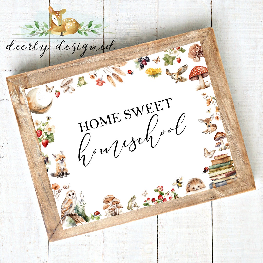 Home Sweet Homeschool Sign - Planner Cover - Nature School - Forest ...