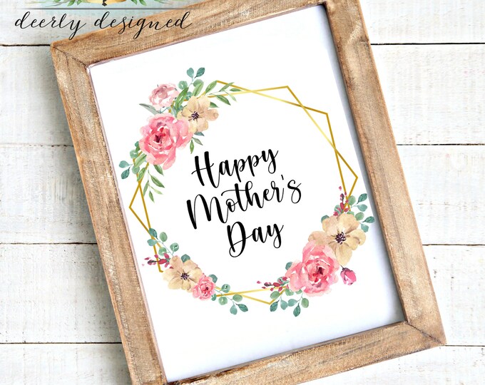 Happy Mother's Day Yard Sign Cutout Flower, Circular Shape, 20''x20 ...