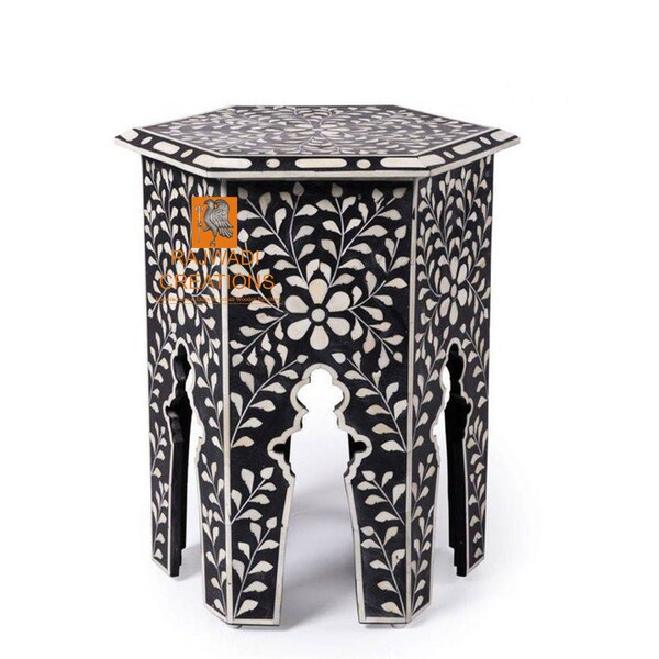 Bone Inlay End Table - Etsy