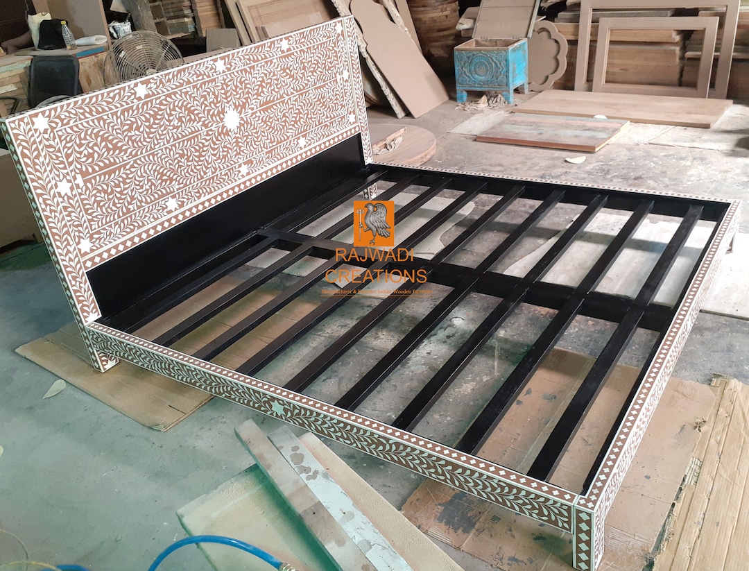 Handmade Bone Inlay Beautiful Bed Look King and Queen Size - Etsy