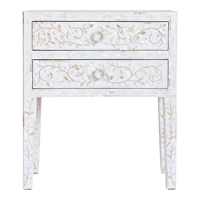 Handmade Mother of Pearl Inlay Wooden Modern Floral Pattern - Etsy