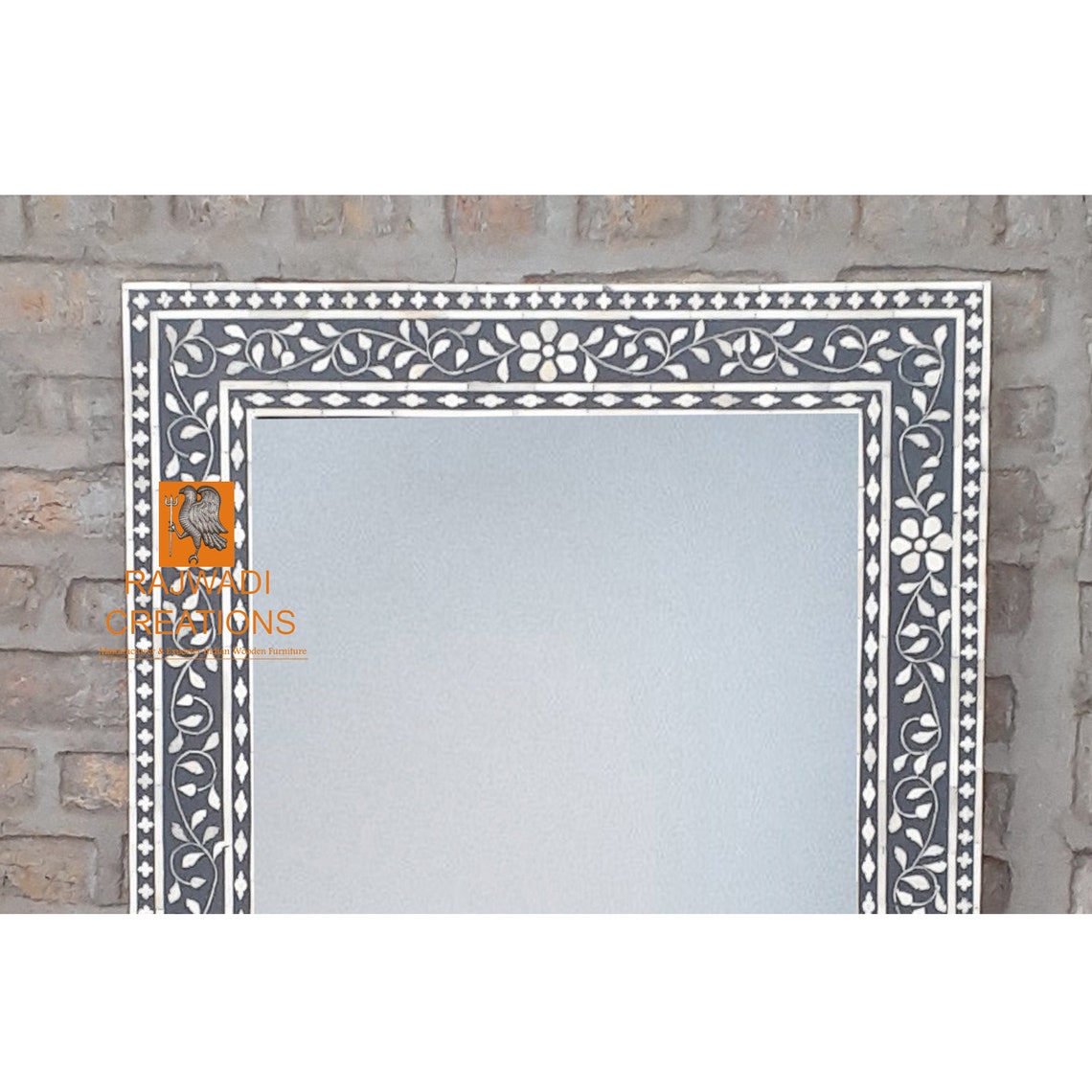 Handmade Bone Inlay Wooden Modern Pattern Mirror Frame - Etsy