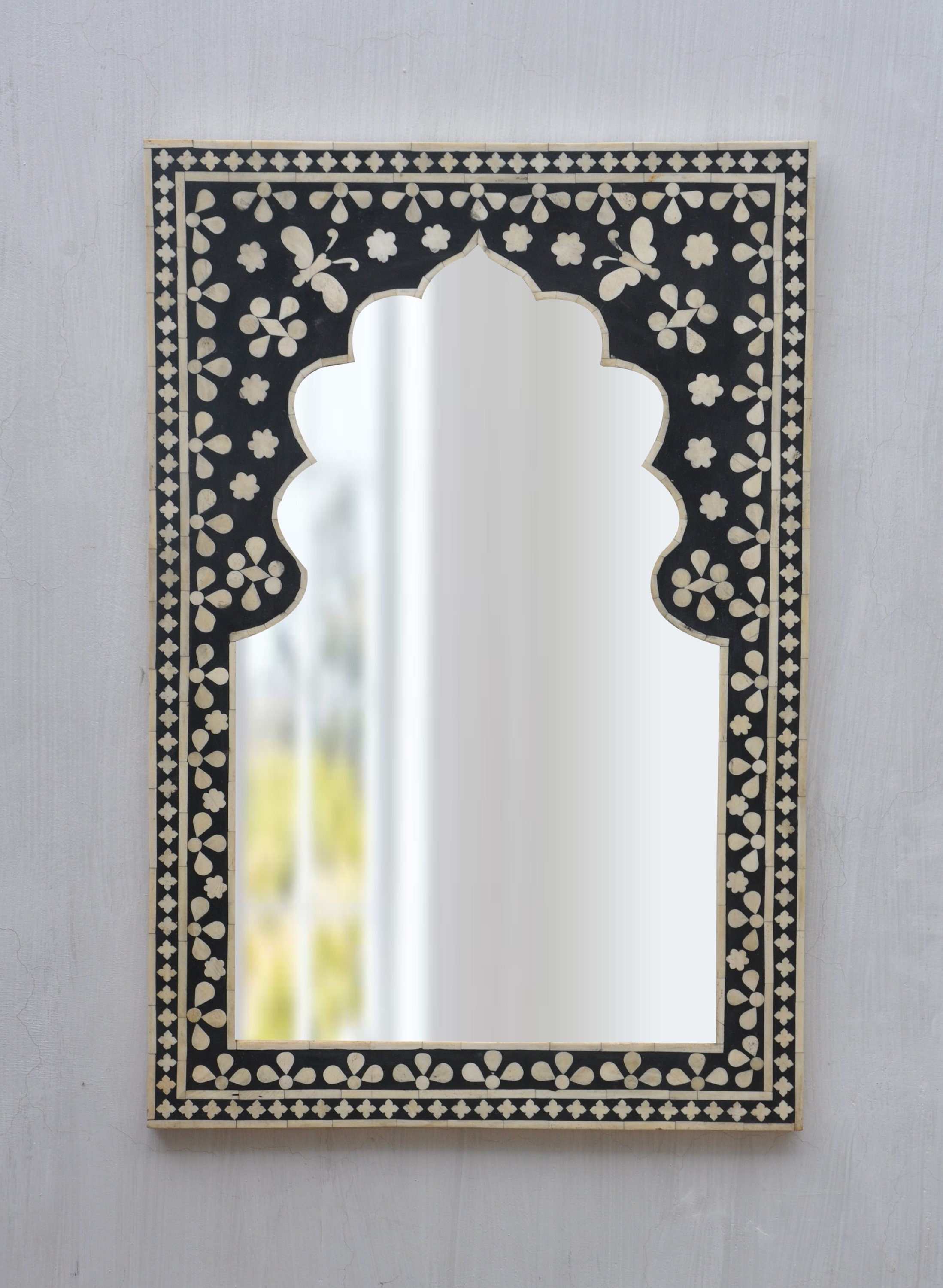 Handmade Bone Inlay Wooden Modern Floral and Butterfly Pattern | Etsy UK