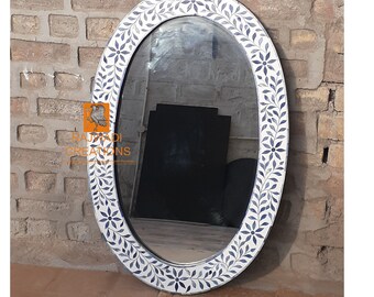 Handmade Bone Inlay Wooden Modern Pattern Mirror Frame - Etsy