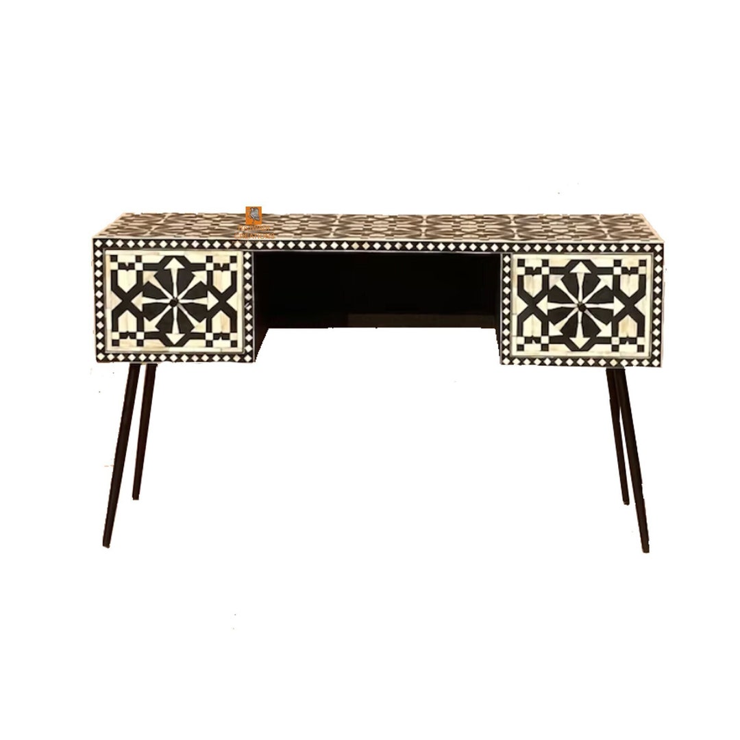 Handmade Bone Inlay Wooden Modern Pattern Console Table With 2 Drawer ...