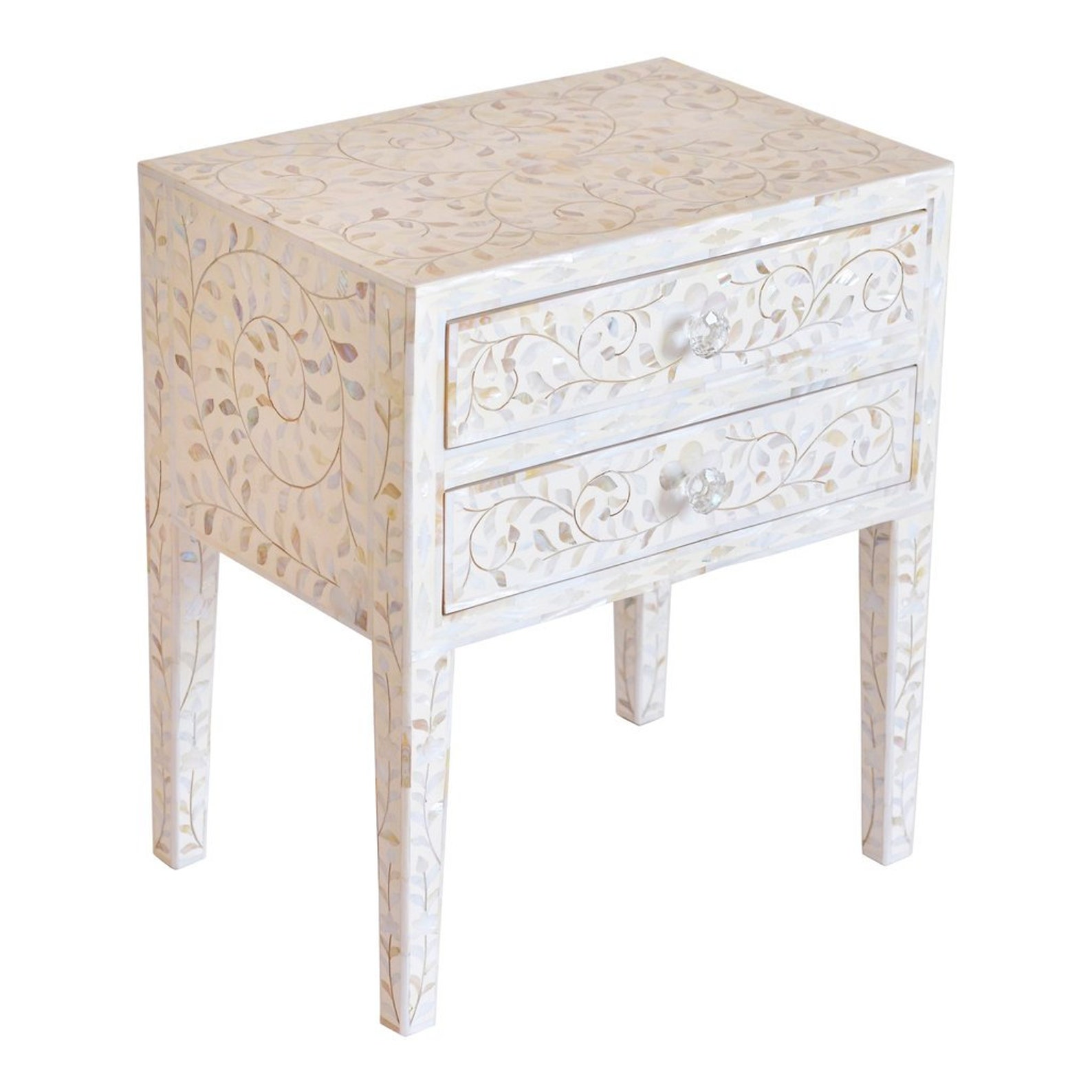 Handmade Mother of Pearl Inlay Wooden Modern Floral Pattern - Etsy