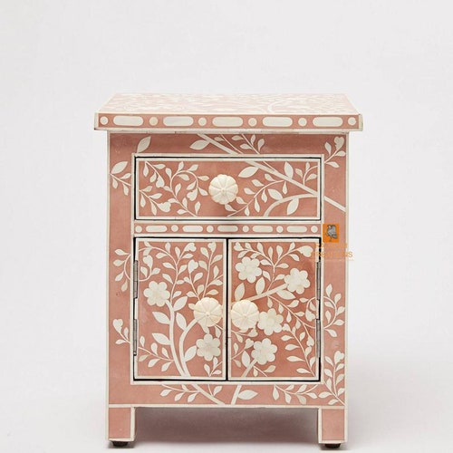 Handmade Bone Inlay Wooden Modern Floral Pattern - Etsy