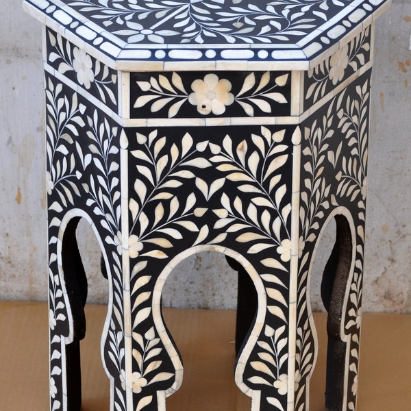 Bone Inlay End Table - Etsy