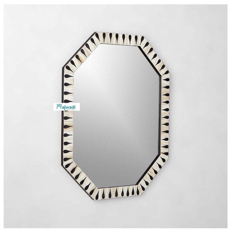 Handmade Bone Inlay Wooden Modern Pattern Mirror Frame - Etsy