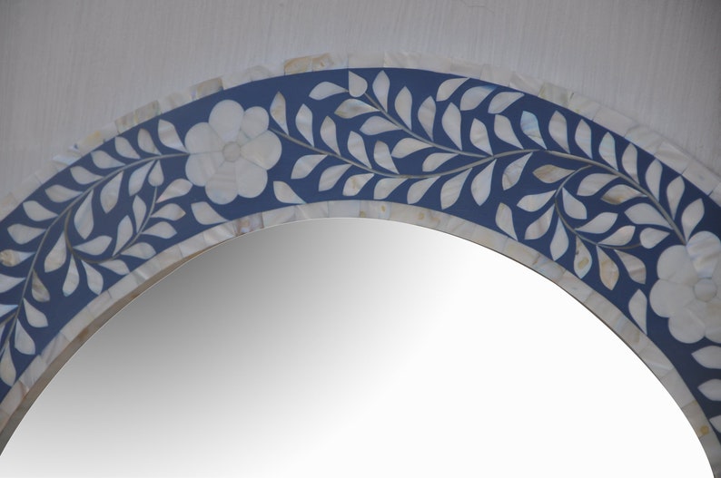 Handmade Mother of Pearl Inlay Wooden Modern Floral Pattern | Etsy