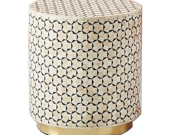 Bone Inlay End Table | Etsy