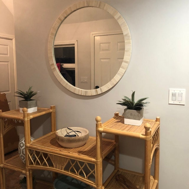 Handmade Bone Inlay Wooden Modern Pattern Mirror Frame - Etsy