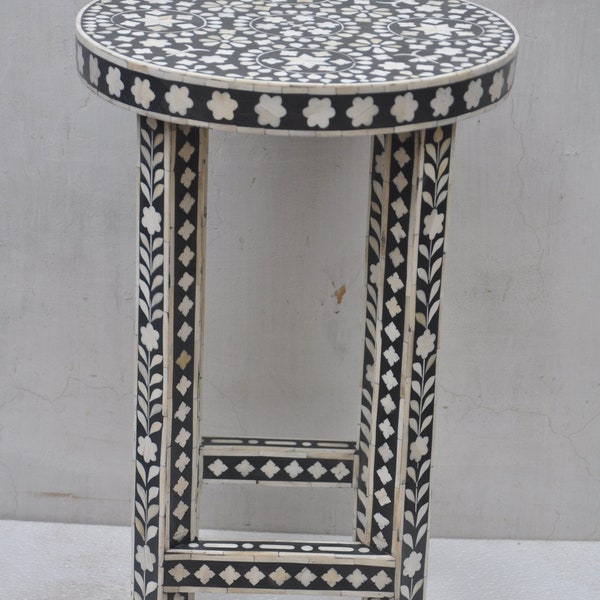 Bone Inlay End Table - Etsy