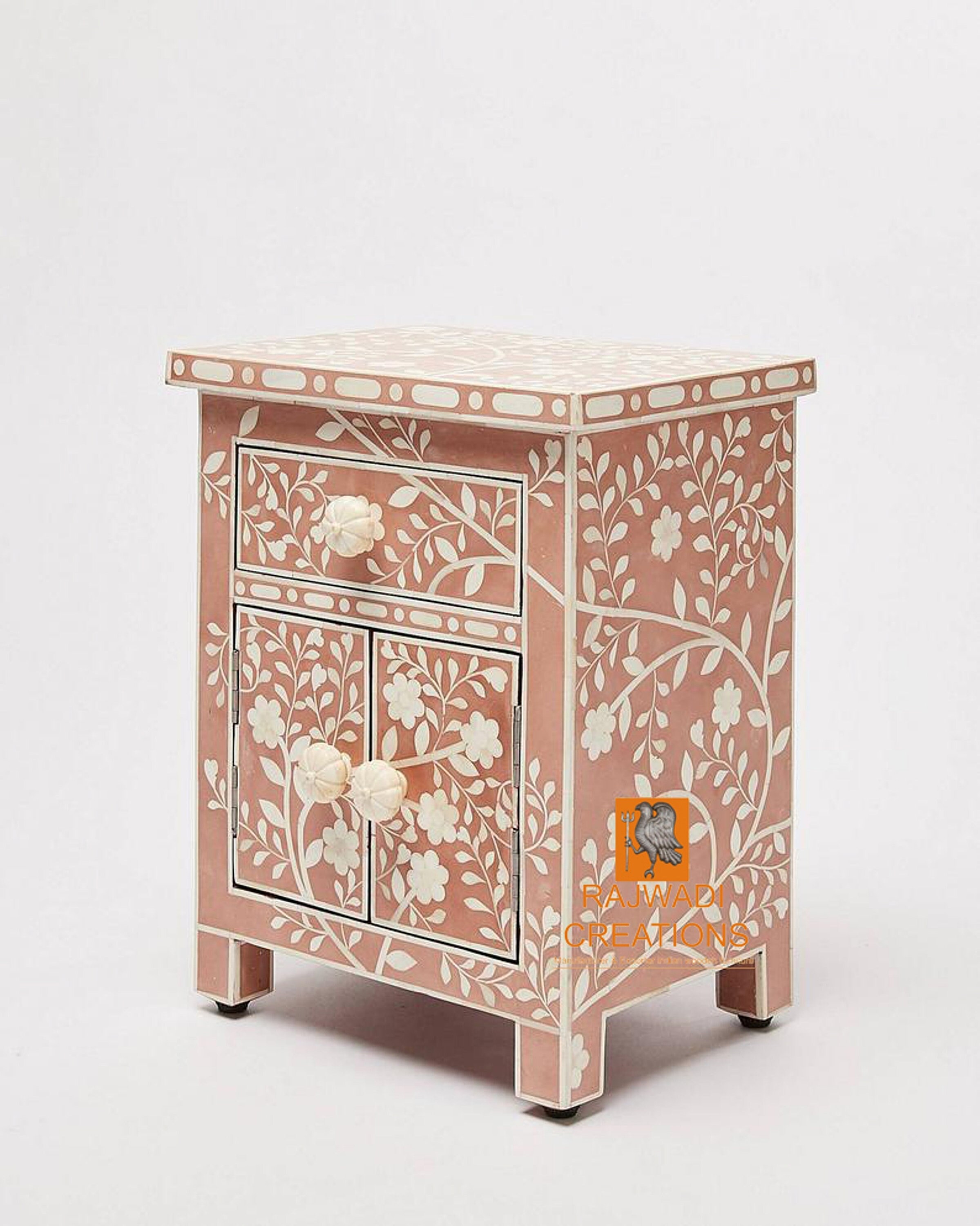 Handmade Bone Inlay Wooden Modern Floral Pattern - Etsy