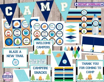 Campground Signs Camping Party Printables Instant Digital | Etsy