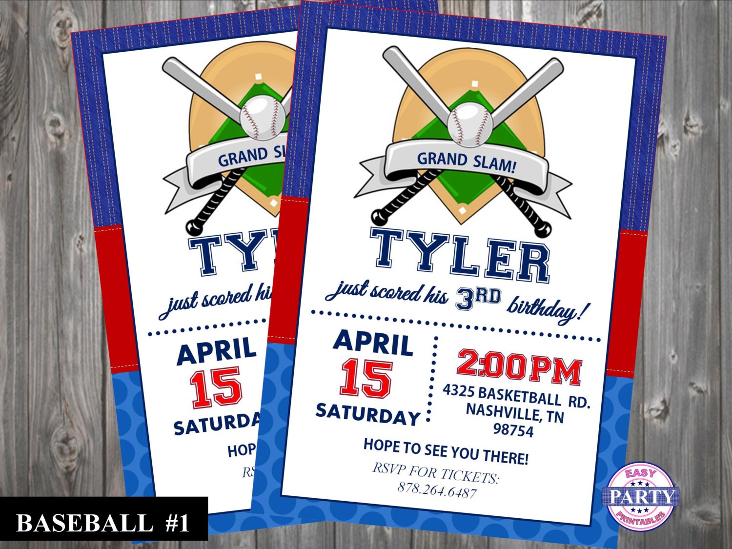 Baseball Invitation Personalized DIY Printable | Etsy