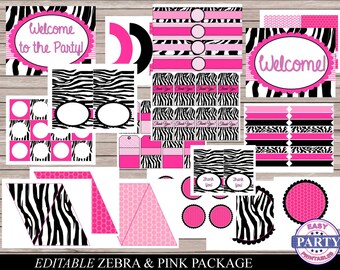 Pink Zebra Party - Etsy