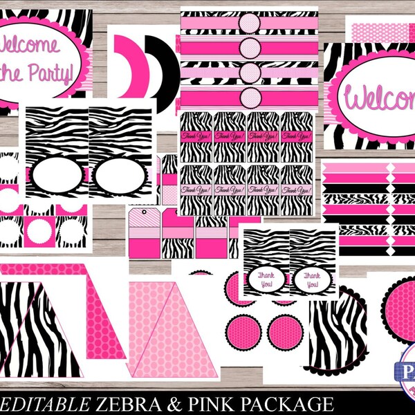 Pink Zebra Party - Etsy