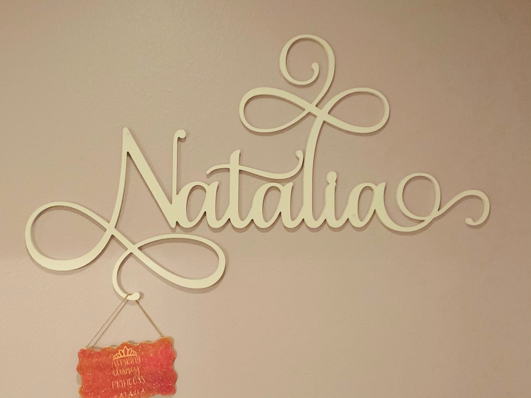Wooden Name Sign Natalia Custom Personalized Wall Art - Wood Name Sign ...