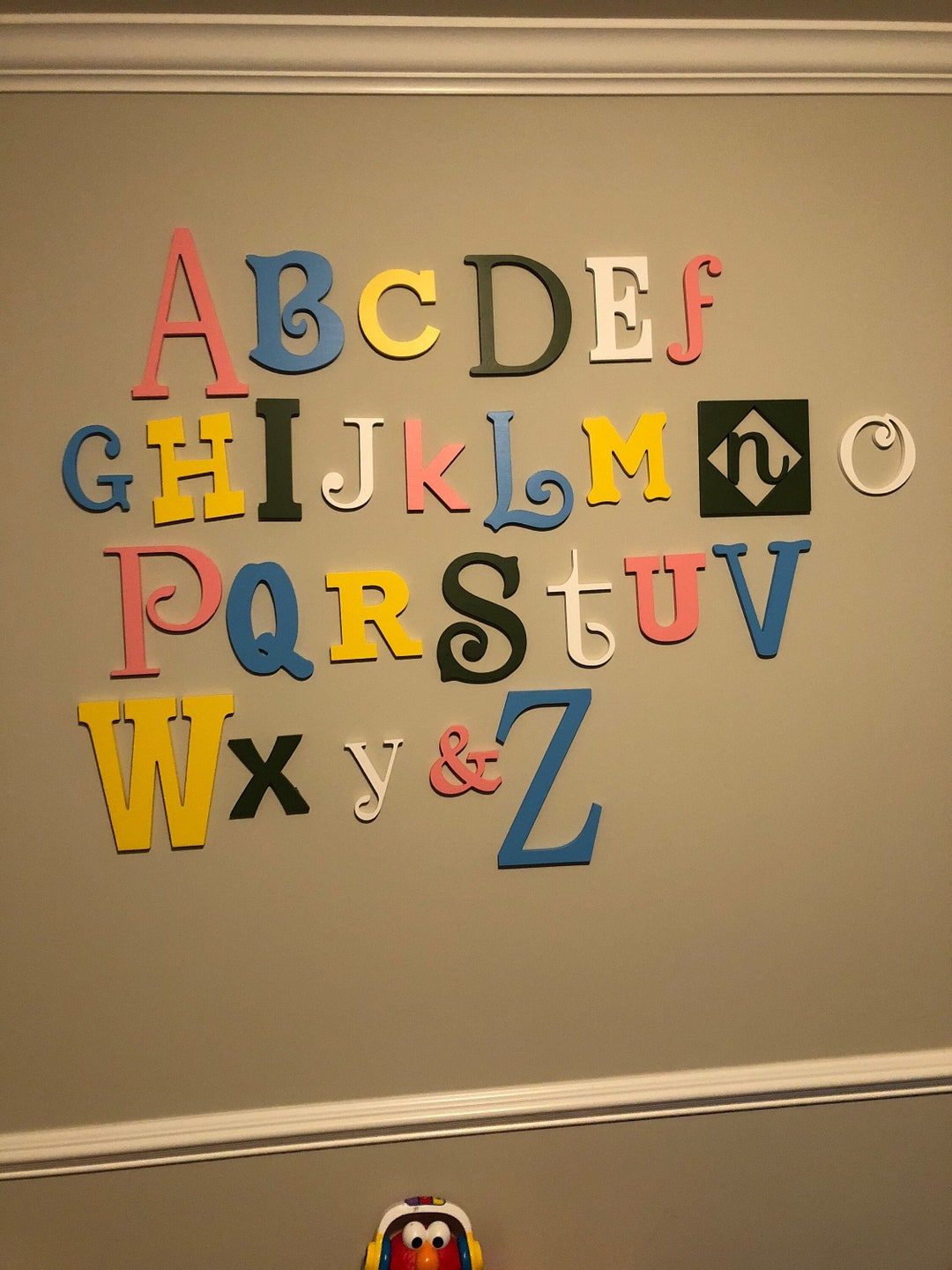 Wooden Alphabet Letters Alphabet Playroom Wall Sign - Alphabet Set ...