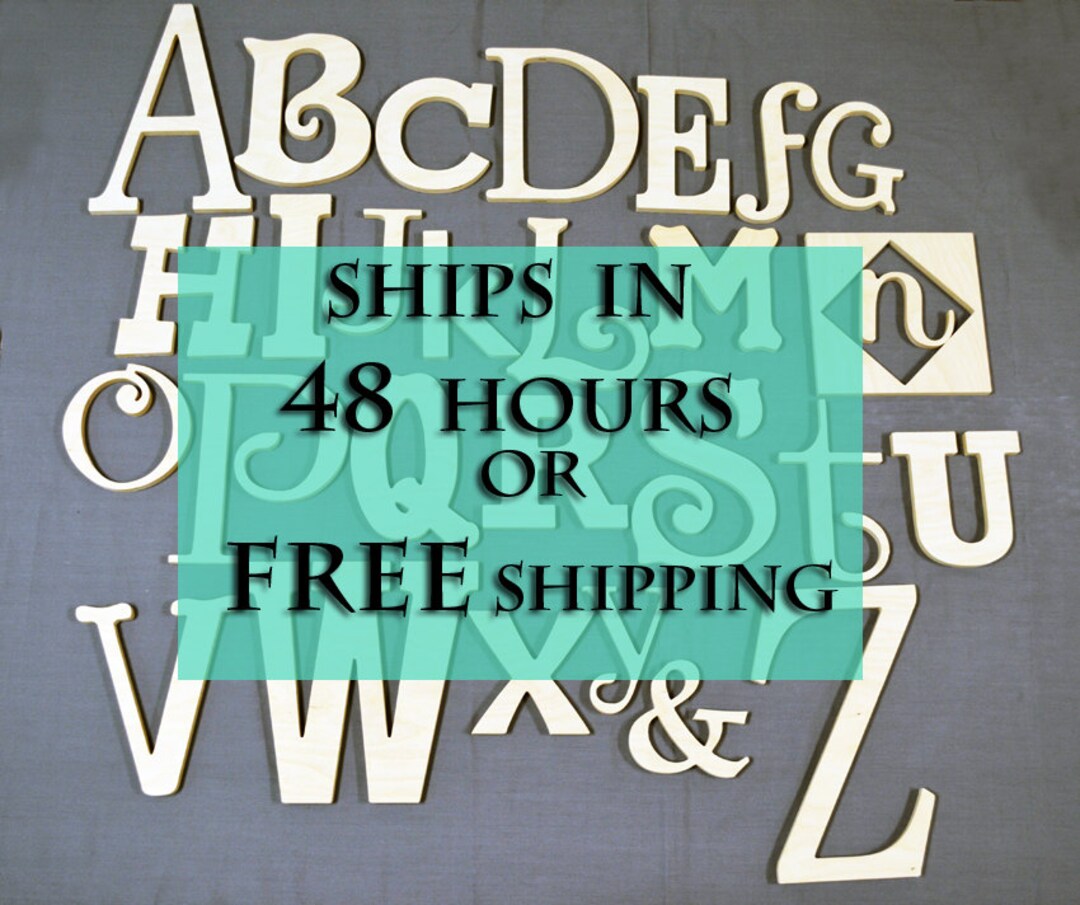 Wooden Alphabet Letter Set 4" - 12" - Nursery Wooden Letters A-Z ...