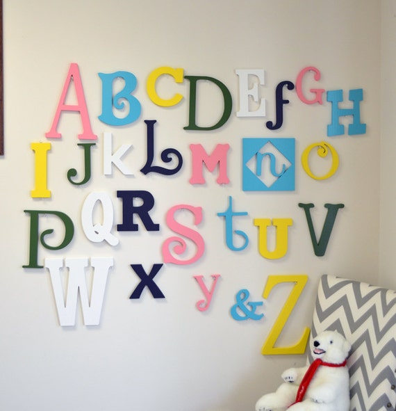 Wooden Alphabet Letters Alphabet Wall ABC Wall alphabet Set - Etsy