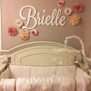 Wooden Nursery Name Sign Madelyn Custom Wood Personalized Calligraphy ...