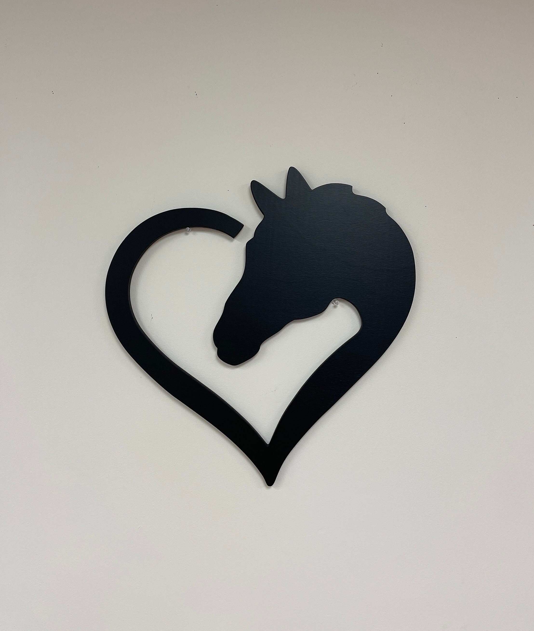 Wooden Horse Heart Sign Wooden Horse Décor Horse Heart Wood - Etsy