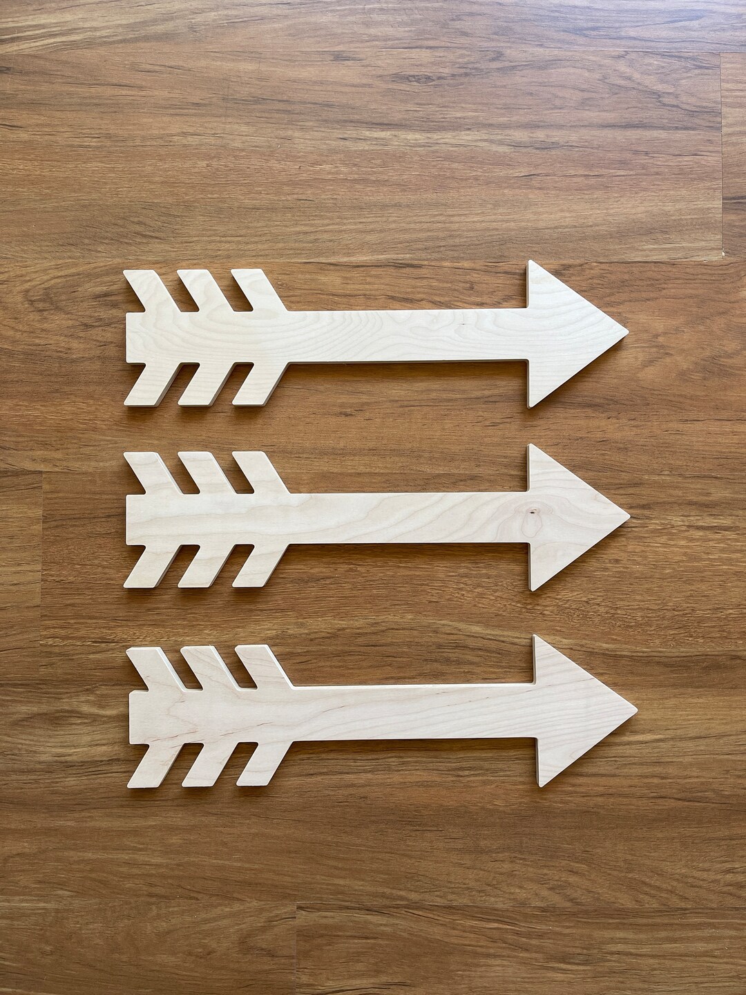 Unpainted Wooden Arrows Wall Cutout - Rustic Wooden Wall Art - Set of 3 ...