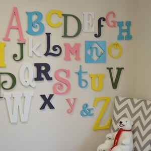 Wooden Alphabet Letters -alphabet Set - Wooden Letters - Painted ...