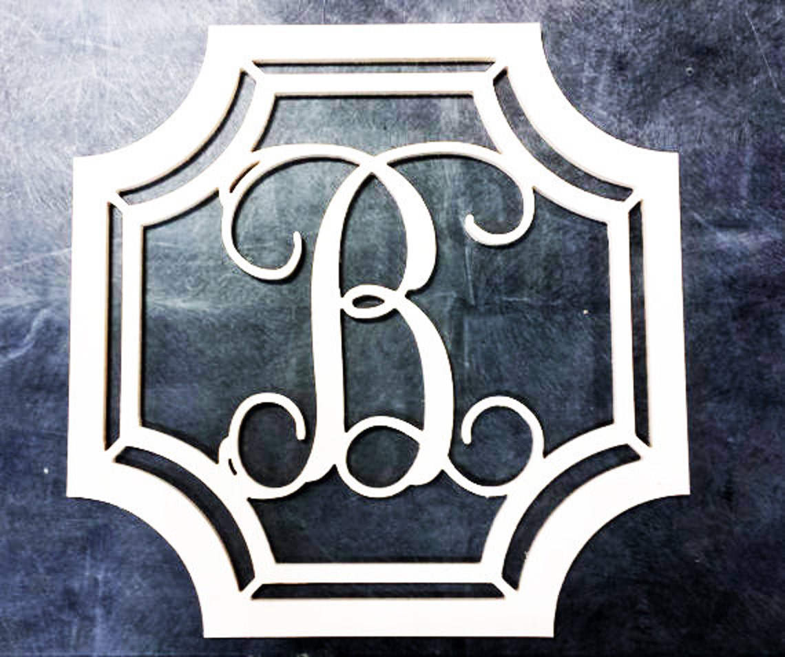 Monogram Door Hanger Monogram Door Wreath Wooden Monogram | Etsy