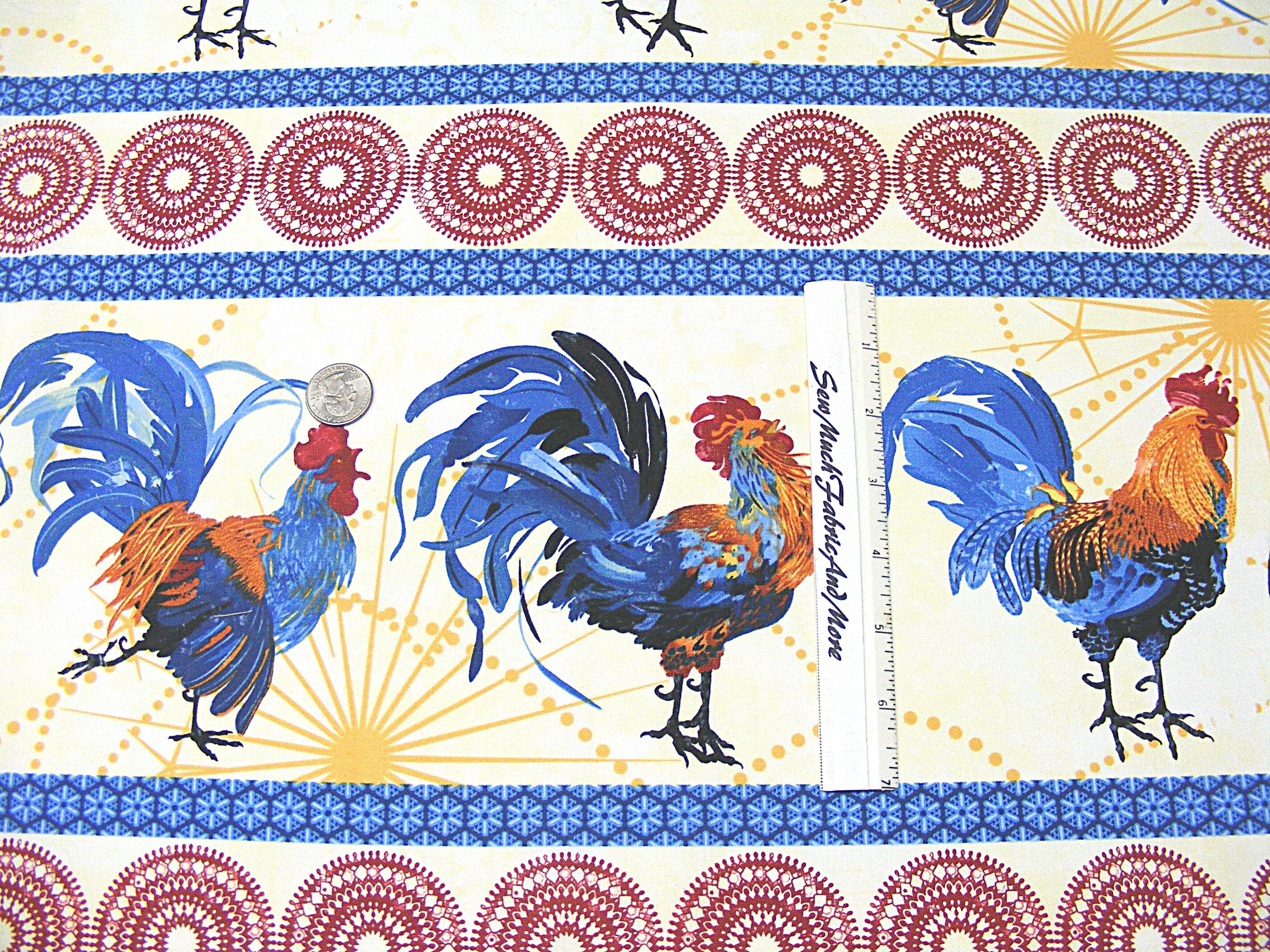 French Country Bright & Early Rooster Fabricpanel23 X - Etsy