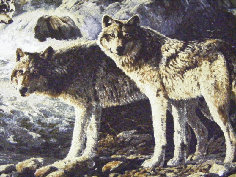 Pine Ridge Scenic Wolves Northwoods Fabricby the Yardsprings - Etsy