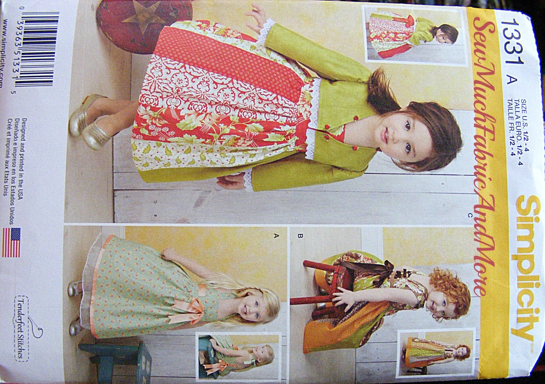Simplicity Girls and Toddlers Dresses & Bolero Pattern 1331~sizes 1/2 ...