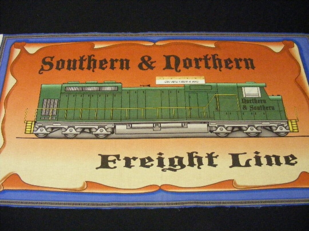 All Aboard Train Railroad Large Fabric Panel~23"x45"~northern Southern ...