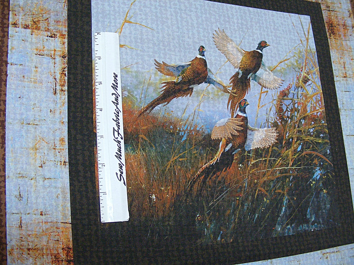 Pheasants Digital Fabric Panel-4 Pillow or Quilting - Etsy