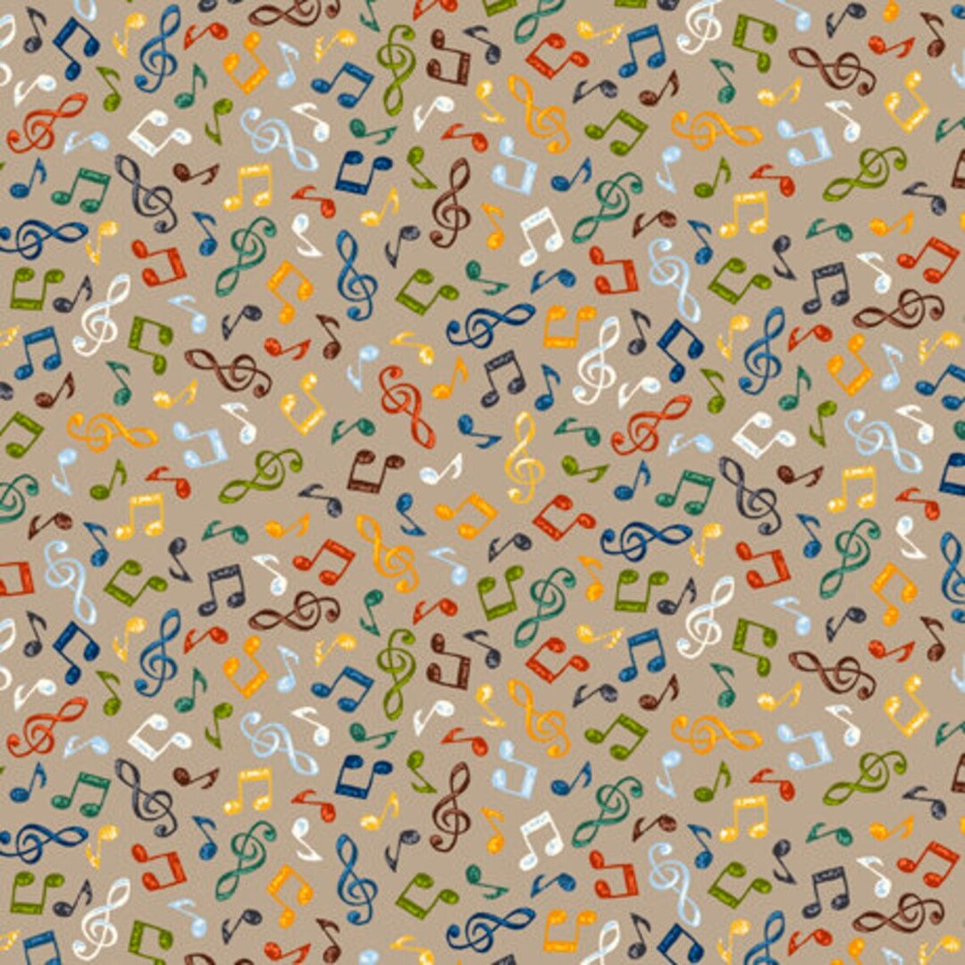Songs of Faith-multi-colored Music Notes-by the Yard & 1/2 Yd-cotton-qt ...