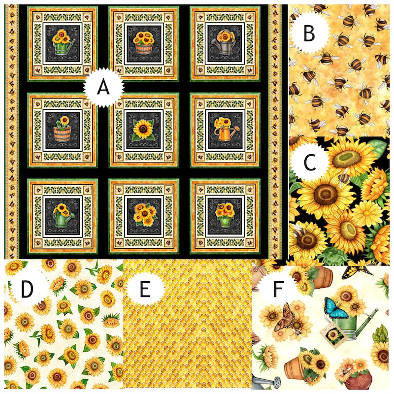 Sunflower Fabric Panel - Etsy