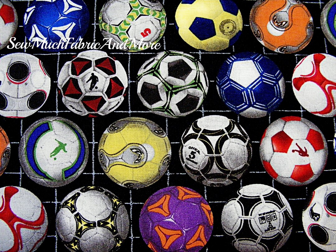 Sports Collection Soccer Balls Fabric-by the 1/2 Yard and Yard-cotton ...