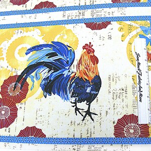 French Country Bright & Early Rooster Fabric~panel~23" X 44"and ...
