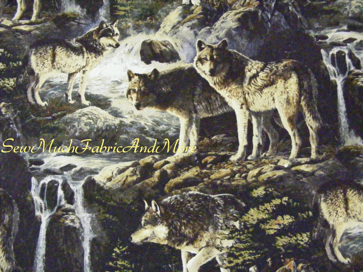 Pine Ridge Scenic Wolves Northwoods fabricby the yardSprings | Etsy