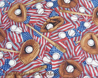 Baseballs & Bats Sports Cotton Fabric by the Yard - Etsy