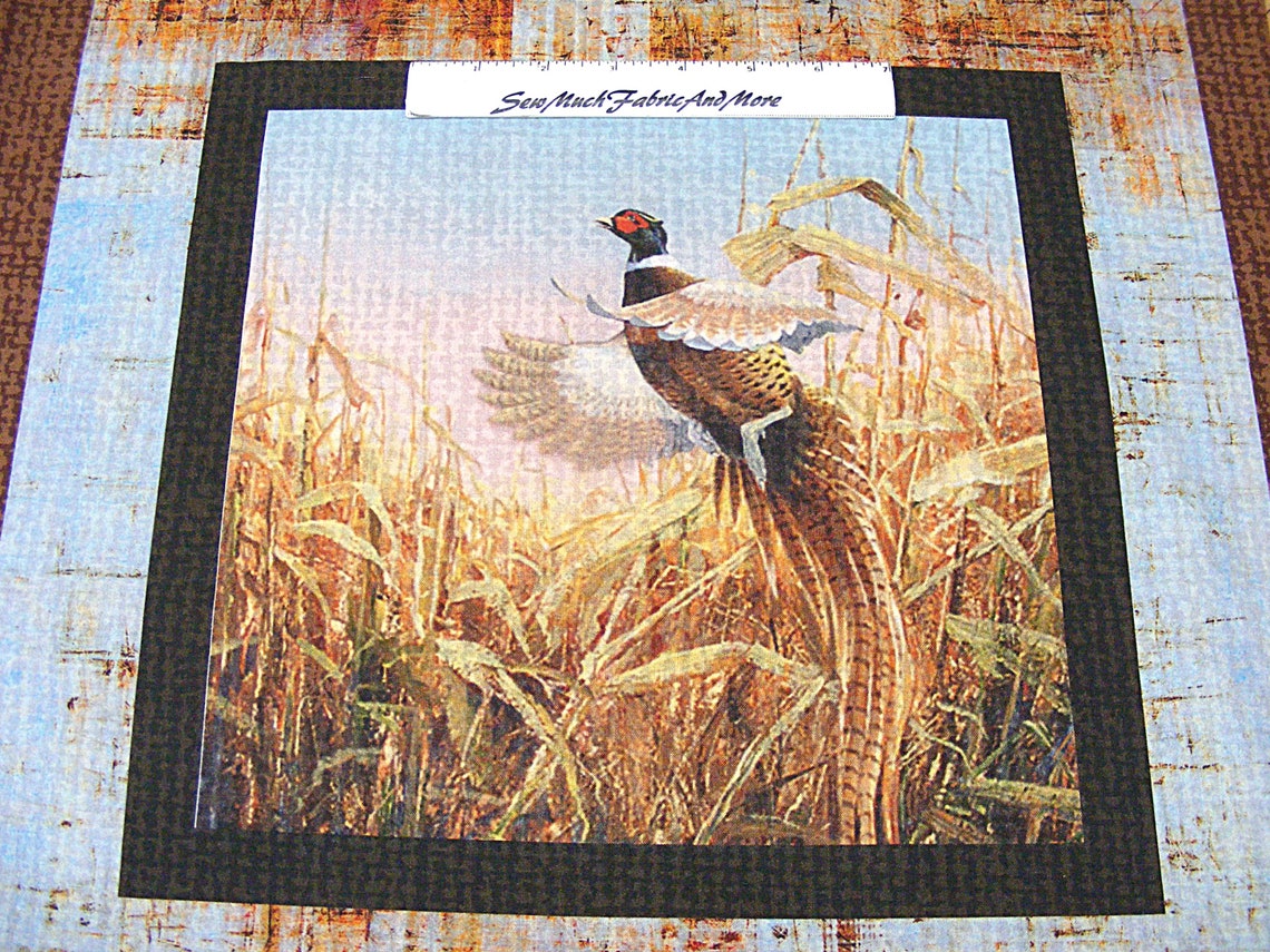 Pheasants Digital Fabric Panel-4 Pillow or Quilting - Etsy