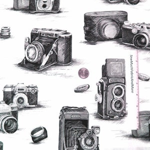 Vintage Cameras Fabric-by the Yard & 1/2 Yard-cotton-camera - Etsy