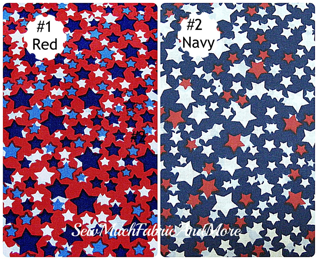 Small Confetti Stars Fabric-by the 1/2 Yd or Yard-2 Colors-cotton-multi ...