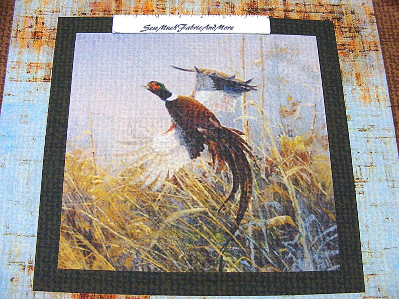 Pheasants Digital Fabric Panel-4 Pillow or Quilting - Etsy