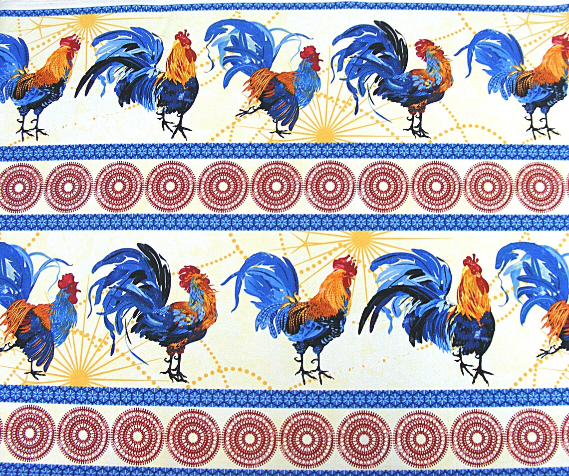 French Country Bright & Early Rooster Fabricpanel23 X - Etsy