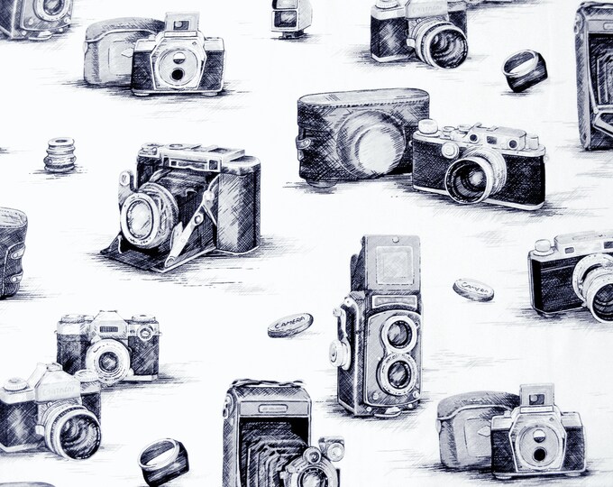 Camera Fabric Make It Snappy by Pennycandy Vintage Camera Analog ...