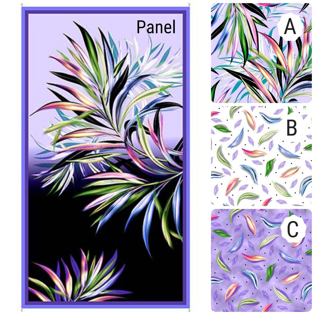 Posh Palms Fabric-by the 1/2 Yd, Yard and Panel-3 Selections-qt Fabrics ...
